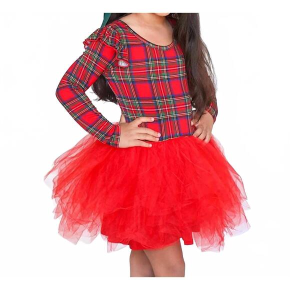 LEV BABY | Dresses | New Lev Baby Plaid December Tutu Dress In Red ...